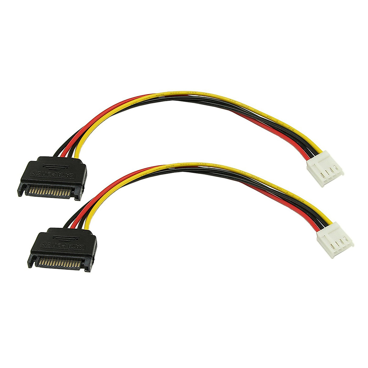 zdyCGTime 8-Inch 4 Pin Floppy Drive to 15 Pin SATA Male Power Cable(2-Pack)