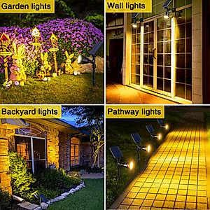 ROSHWEY Solar Spot Lights Outdoor Spotlight 18 LED Waterproof Landscape Spotlight for Garden Lawn Backyard Patio Porch Wall Deck Garage (WarmWhite- 2 Pack)