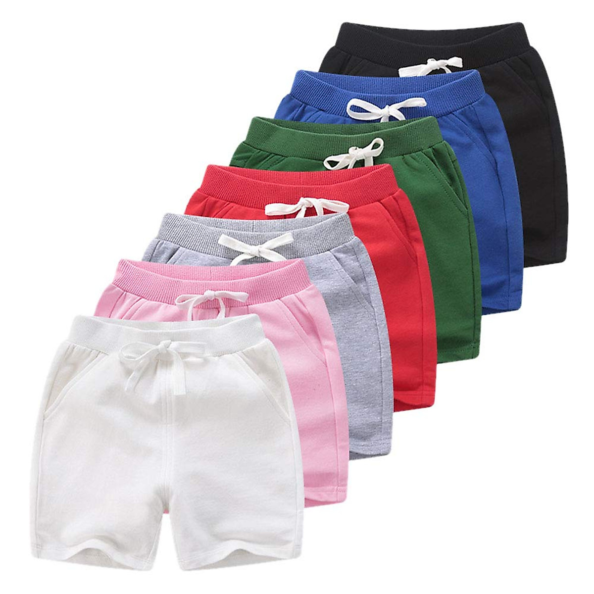 DCUTERQ Toddler Baby Kids Solid Cotton Sport Jogger Shorts Pants Boys Girls Summer Casual Elastic Waist Pants Orange 3 Years
