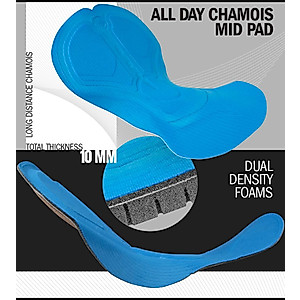 AERO|TECH|DESIGNS | Men's All Day Padded Cycling Tights | Black Accents | Tall Fit | Medium