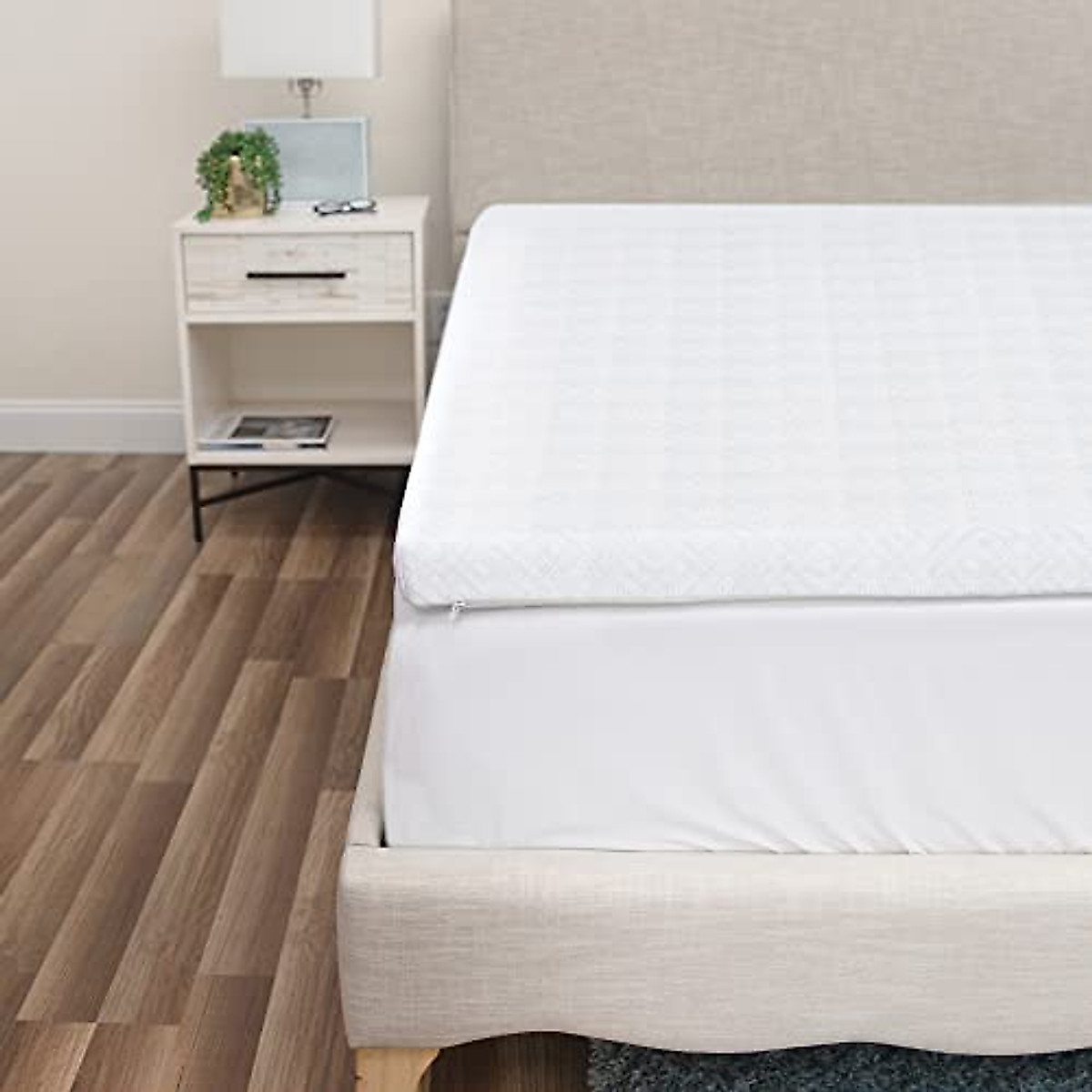 SensorPEDIC Majestic 2-Inch Gel Swirl Memory Foam Mattress Topper, Full, White