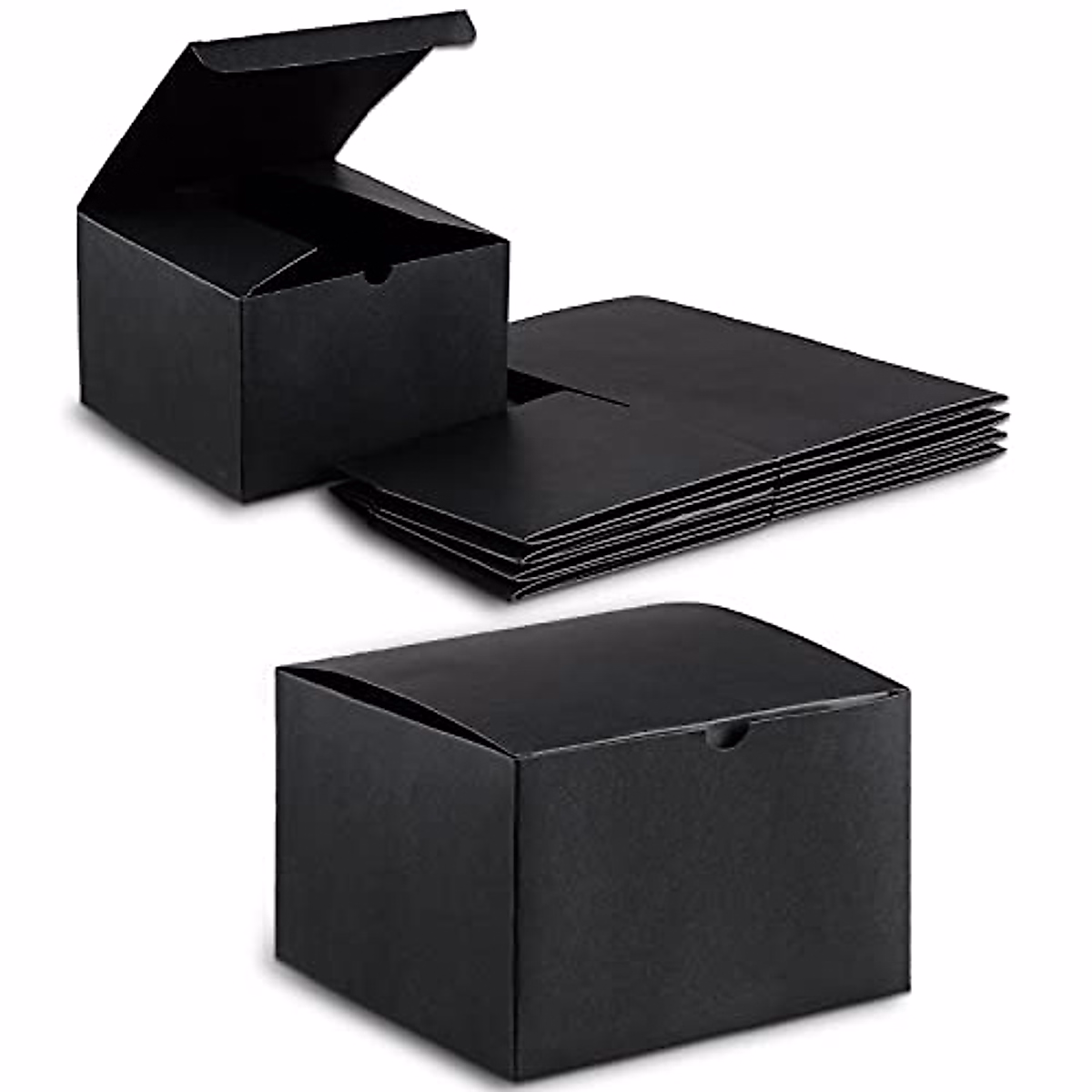 6 Pieces Gift Box 6 x 6 x 4 Inch Matte Paper Gift Boxes with Lids Christmas Gift Boxes for Presents Crafting Cupcake Boxes, Wedding, Birthday Party, Bridesmaid Proposal Boxes, Groomsmen Boxes (Black)