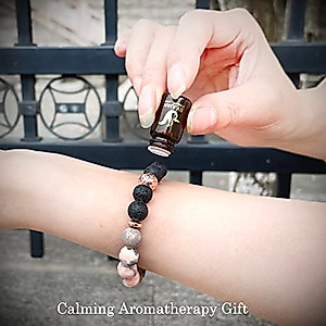 Anxiety Relief Items Lava Rock Beaded Healing Bracelets Aromatherapy Lavender Essential Oil Spiritual Relaxation Gifts for Women Pulseras de Mujer