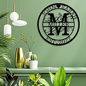 Personalized Last Name Metal Signs - Custom Metal Signs - Split Letter Monogram Sign - Family Name Sign- Metal Wall Art - Outdoor Metal Sign - Housewarming Gift for Couple - Personalized Anniversary Wedding Gift