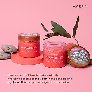 Waverly Strawberry - Shea Butter Foaming Body Scrub - Luxurious Lather Deep Cleans and Nourishes Skin with Natural Oils