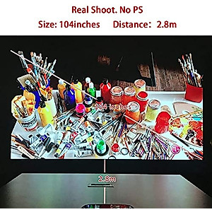 OZELS Projector, 1300 Full Hd Support 4k Tv Video, Correction, 50% Zoom, Compatible with Phones, Laptop, Switch, Home Theater Smart Beamer Led Light