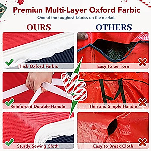 JETHAX Christmas Tree Storage Bag, Fits Up to 9 Ft Xmas Disassembled Trees, Durable 600D Oxford Fabric Material to Protect Against Dust, Moisture Reinforced Handle and Dual Zippers Wide Opening…