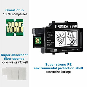 LiTuhorse Remanufactured T295000 Ink Maintenance Box T2950 for WF 100 WF100 EC-C110 EC C110 Inkjet Printer and Work with Workforce WF-100 Ink Cartridges 5 Pack