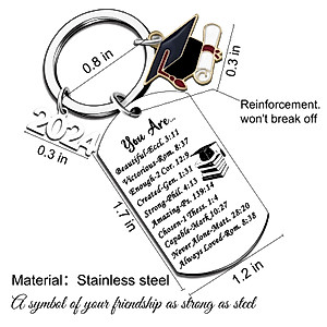 Religious Graduation Gifts Ideas for Her Him Class Of 2024 Senior Stuff Christian Spiritual Bible Verse Gifts Inspirational For Women Teen Girl Best Friend Mom Encouragement Keychain Accessories