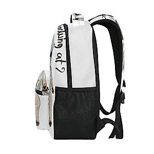 ALAZA Pug Dog Print Puppy Funny Quote Large Backpack for Kids Boys Girls Student Personalized Laptop iPad Tablet Travel School Bag with Multiple Pockets