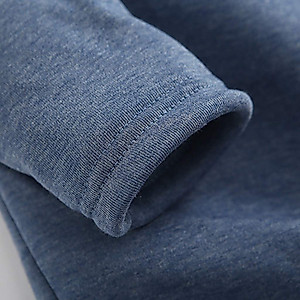 Women 2023 Fleece Lined Shirts Casual Long Sleeve Sherpa Warm Tops Round Neck Plus Size Solid Comfort Underwear Blue XL