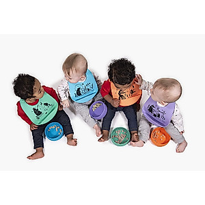 modern-twist Meal Set, Food-Grade Silicone, Waterproof, Dishwasher, Freezer Safe, Reusable Bowl & Lid – Blue Hedgehog Family, 13 fl. Oz