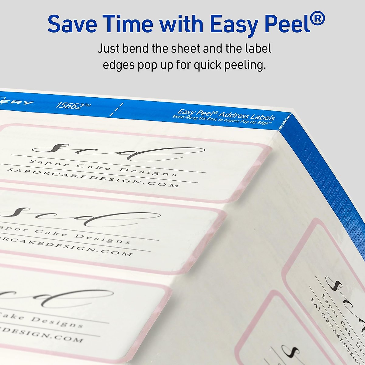 Avery Printable Address Labels with Sure Feed, 1-1/3" x 4", Matte Clear, Permanent Adhesive, Laser Printers, 140 Blank Mailing Labels, Great for Mailing, Product Labels, Jar Labels, and More (15662)