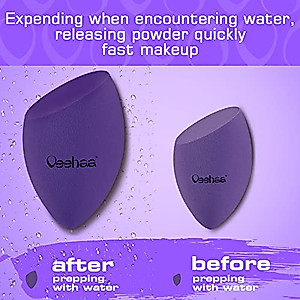 Veehaa 2PCS Makeup Sponge Set, Latex Free Makeup Blender for foundation, Makeup Sponges egg shaped, Makeup Sponges for all areas
