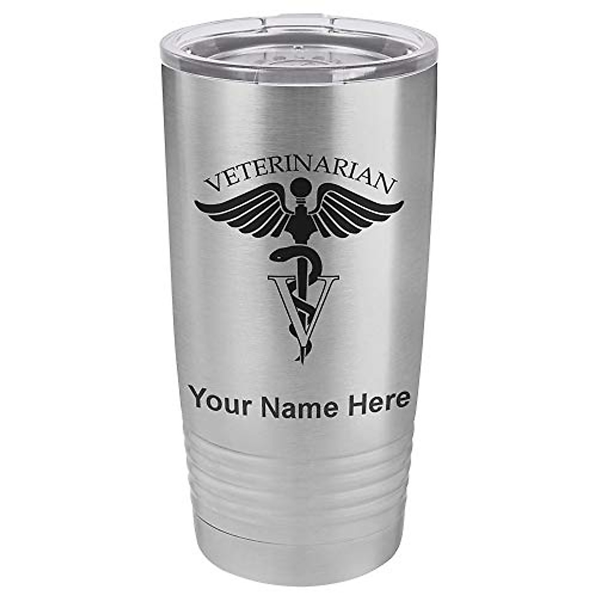 LaserGram 20oz Vacuum Insulated Tumbler Mug, Veterinarian, Personalized Engraving Included (Stainless Steel)