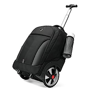 Rolling ,Waterproof Backpack with Wheels for Business, College Student and Travel Commuter, Carry on Backpack with Laptop Compartment, Fit 17 Inch Laptop, Wheeled Backpack for Adults