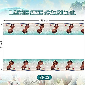 GANKTOWCOY 3 Pieces Moana Tablecloths Moana Table Moana Plastic Table Covers for Immerse Yourself in The Enchanting World of Moana Birthday Party Decoration Supplies