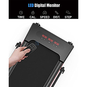 Walking Pad Treadmill Under Desk, 2 in 1 Folidable Treadmills Walking Machine, Portable Electric Treadmill, Desk Treadmill Compact Electric Running Jogging for Home Office with Remote Control, Black