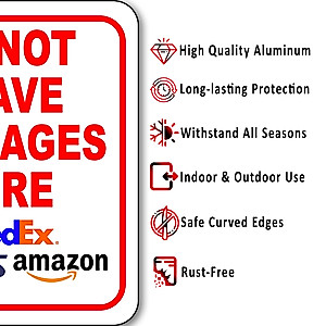 Do NOT Leave Packages Here Delivery Sign for Delivery Driver - Delivery Instructions for My Packages from Amazon, FedEx, USPS, UPS - Indoor Outdoor Delivery Signs for Home, Office, Work - 8.5" x 10"