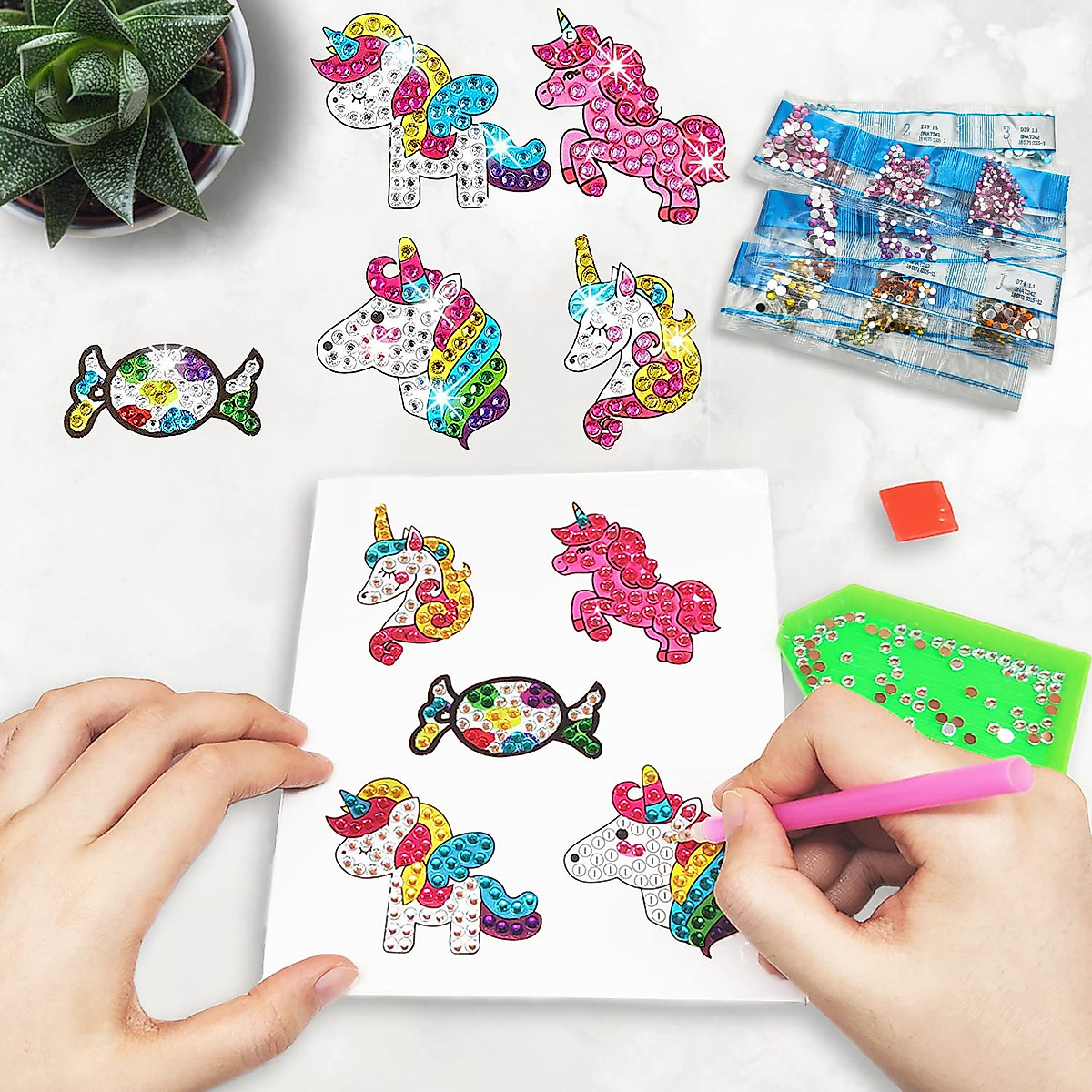 7July Decorate Your Own Water Bottle Kits for Girls Age 5-6-8-10,Unicorn Painting Crafts,Fun Arts and Crafts Gifts Toys for Girls Birthday Christmas