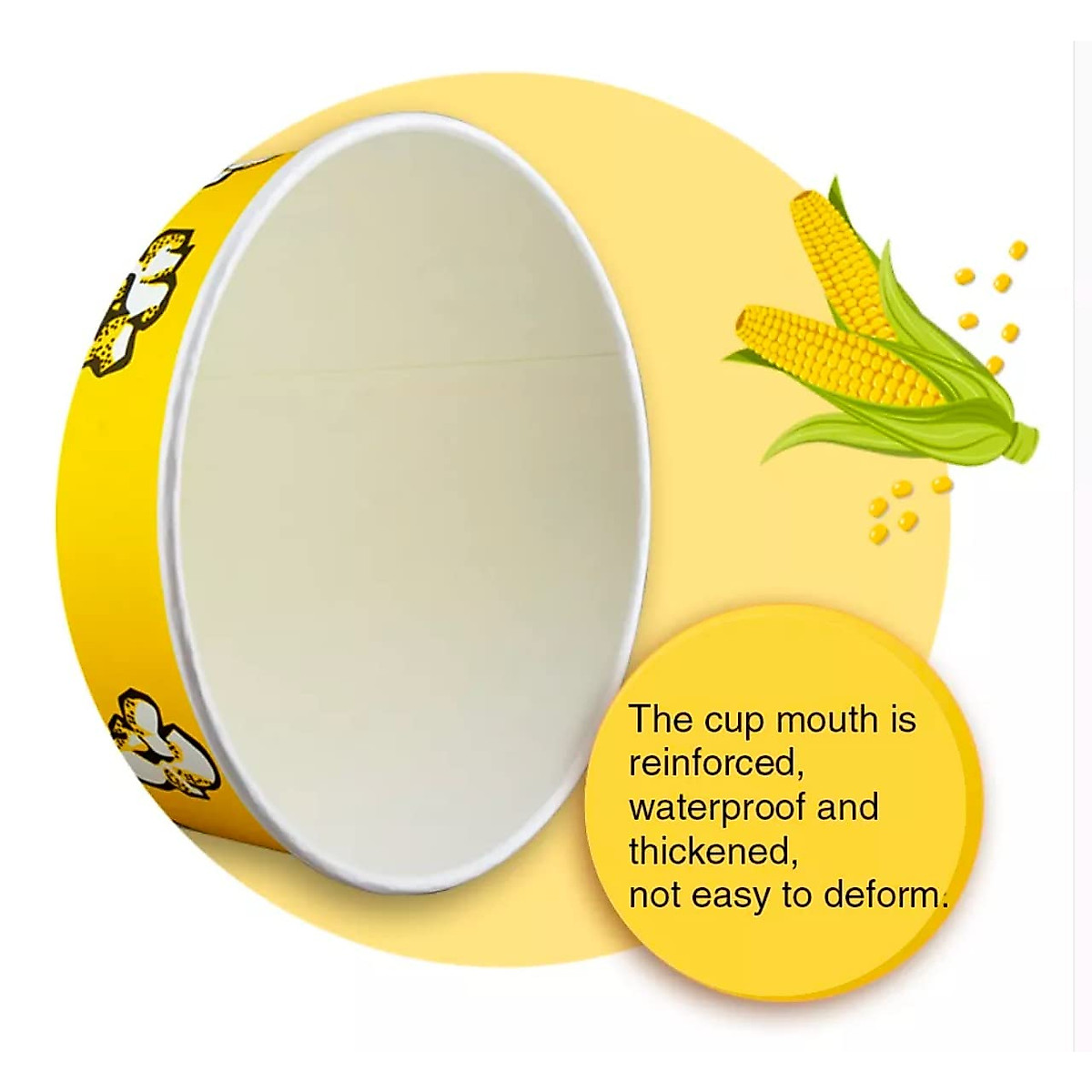 Popcorn Containers, Paper Containers 64 oz Popcorn Containers for Party & Movie, Home, Nature (20 per Pack)