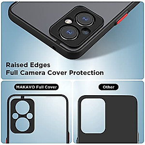 MAKAVO Slim Fit for OnePlus Nord N20 5G Case with Screen Protector [Ultra Thin] [Camera Cover] Full Protection Flexible Bumper Hard Matte PC Back Cover for One Plus N20 5G (Black)