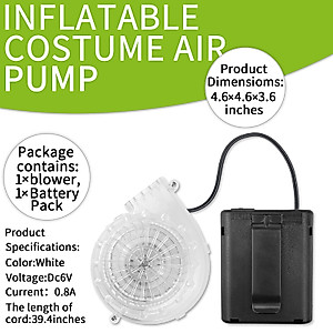 2 Pack Transparent Inflatable Costume Fan for Halloween Inflatable Dinosaur Costume USB Mini Fan Blower for Inflatable Cosplay Party Costumes