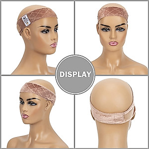 GEX Wig Grip Band Adjustable Velvet Non-Slip Breathable Head Band to Keep Wig Secured and Prevent Headaches (Tan)