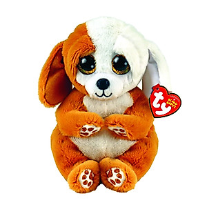Ty Beanie Bellie Ruggles - Brown and White Dog - 6"