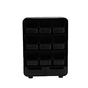 Mind Reader 9 Removable Drawers Tea Bag holder and Condiment Organizer, Black