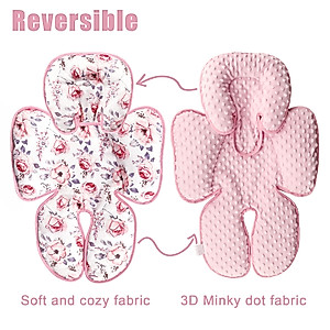 Baby Carseat Head & Body Support, Car Seat Covers for Babies, Winter Carseat Cover Girls, Pink Floral