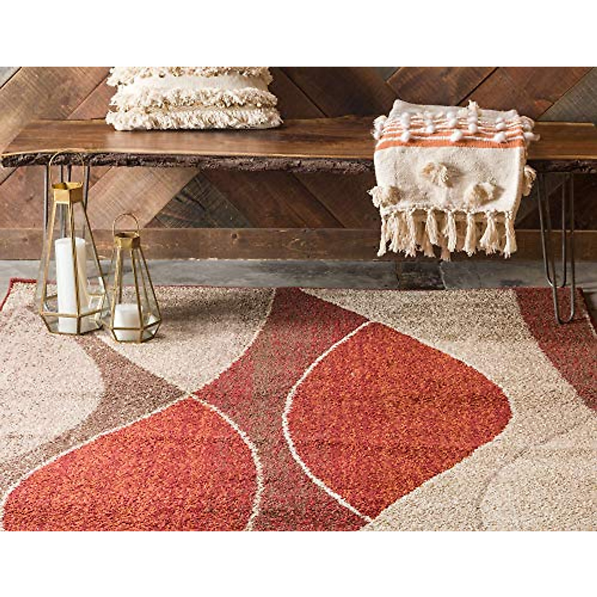 Unique Loom Autumn Collection Area Rug - Plantation (5' 1" x 8' Rectangle, Multi/ Beige)