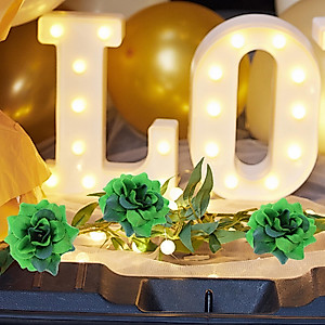 ULTNICE Artificial Faux Flower Heads Home Garden Party Decor 50pcs(Dark Green)