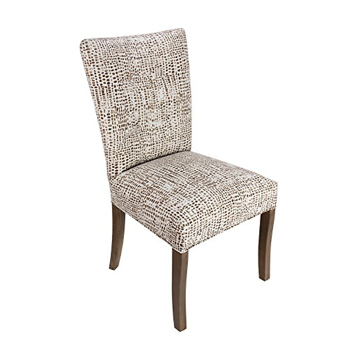 Sole Designs The Julia Collection Contemporary Tufted Fabric Upholstered Wood Dining Chair, Set of 2, Sediment Brown