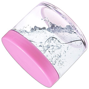 Beauticom 120g/120ml (4 Fl Oz) Thick Double Wall Leak-Proof Round Clear Plastic Jars with Flat Top Lids for Creams, Lotions, Powders, Glitters, and more… (Color: Pink Lid, Quantity: 12 Pieces)