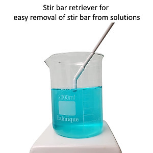 Microyn 7pcs PTFE Stir Bars Set for Magnetic Stirrer Mixer (Five Straight Bars of 15,20,25 35 and 50 mm, One Cross-Shaped Bar of 38 mm, and One Stir Bar Retriever of 250 mm)