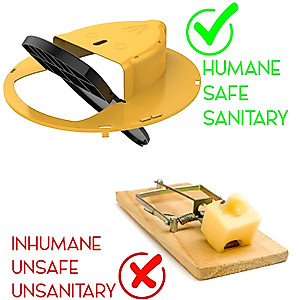 2 Pack Mouse Rat Trap Bucket,5 Gallon Mouse Rat Traps Indoor for Home,Bucket Lid Rat Traps Indoor Outdoor,Reusable Mouse Catching Tool.(Yellow)