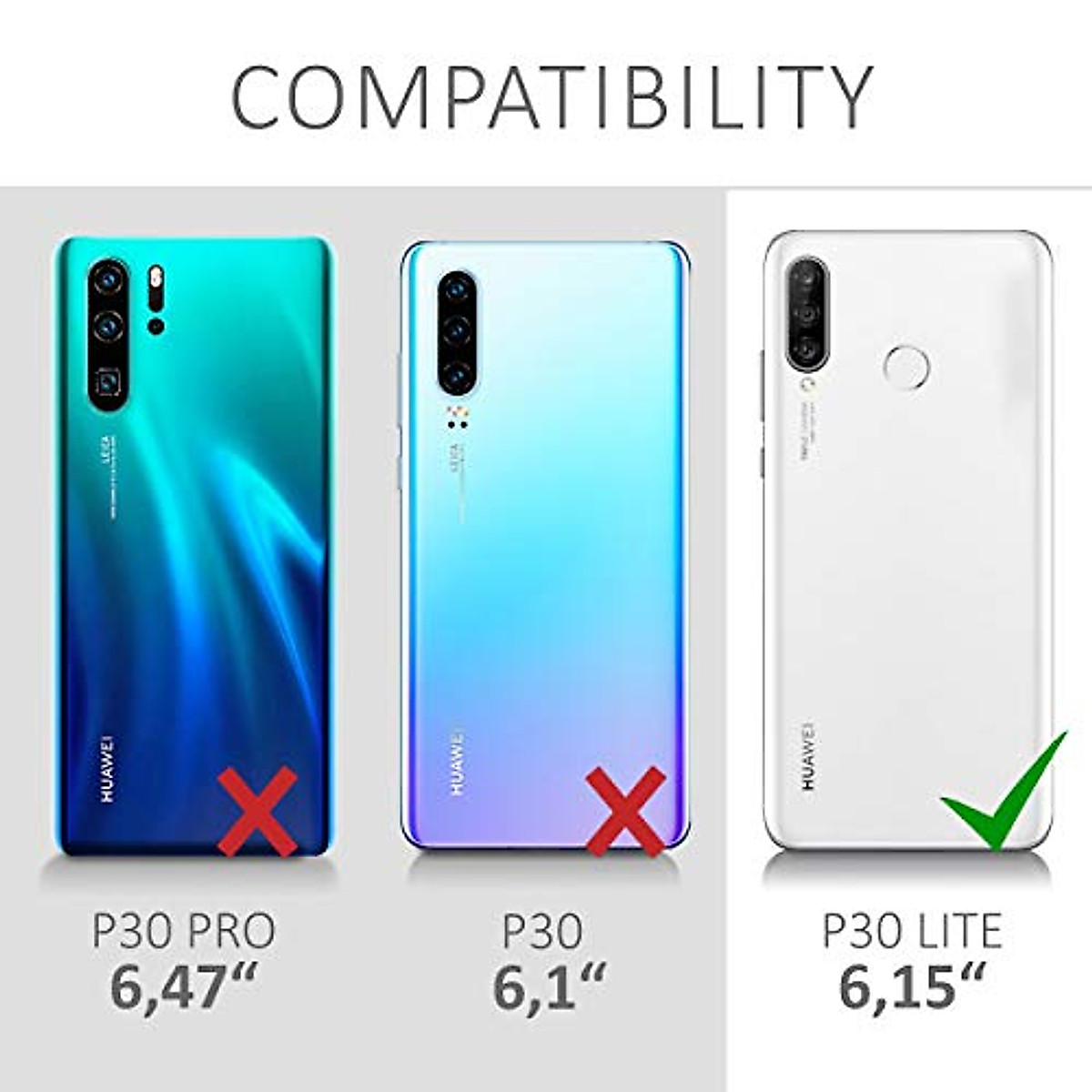 kwmobile Crossbody Case Compatible with Huawei P30 Lite - TPU with Silicone Coating Cover with Neck Cord Lanyard Strap - Dark Red/Black