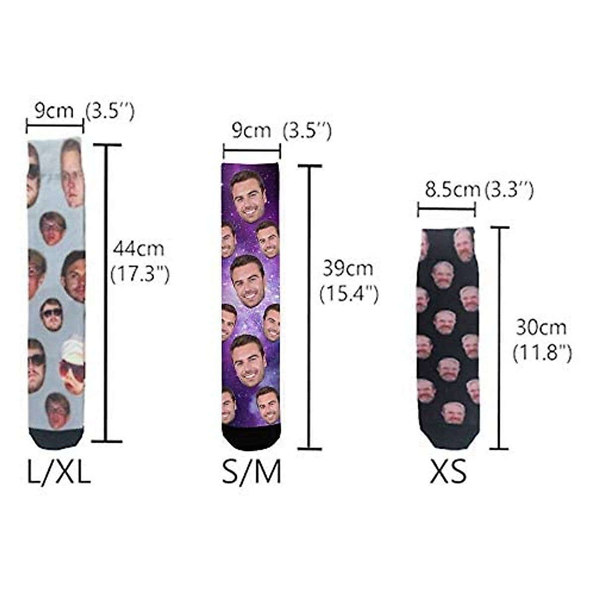 Shinelady Custom Photo Socks Personalized Funny Face Socks Customized Your Picture on Socks for Men Women