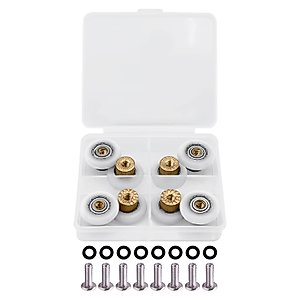 Luxmool 8pcs Shower Door Rollers Replacement, 19mm Shower Door Replacement Parts, Brass rv Shower Door Wheels, Sterling Shower Door Parts