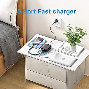 USB C Fast Charger, CHANEDE 120W Compact 5 Port USB C Charging Station,Laptop Portable USB C Wall Charger PD Adapter 3 USB C and 2 QC USB A for Notebook MacBook Pro/Air, Galaxy, iPhone, Dell XPS IPad