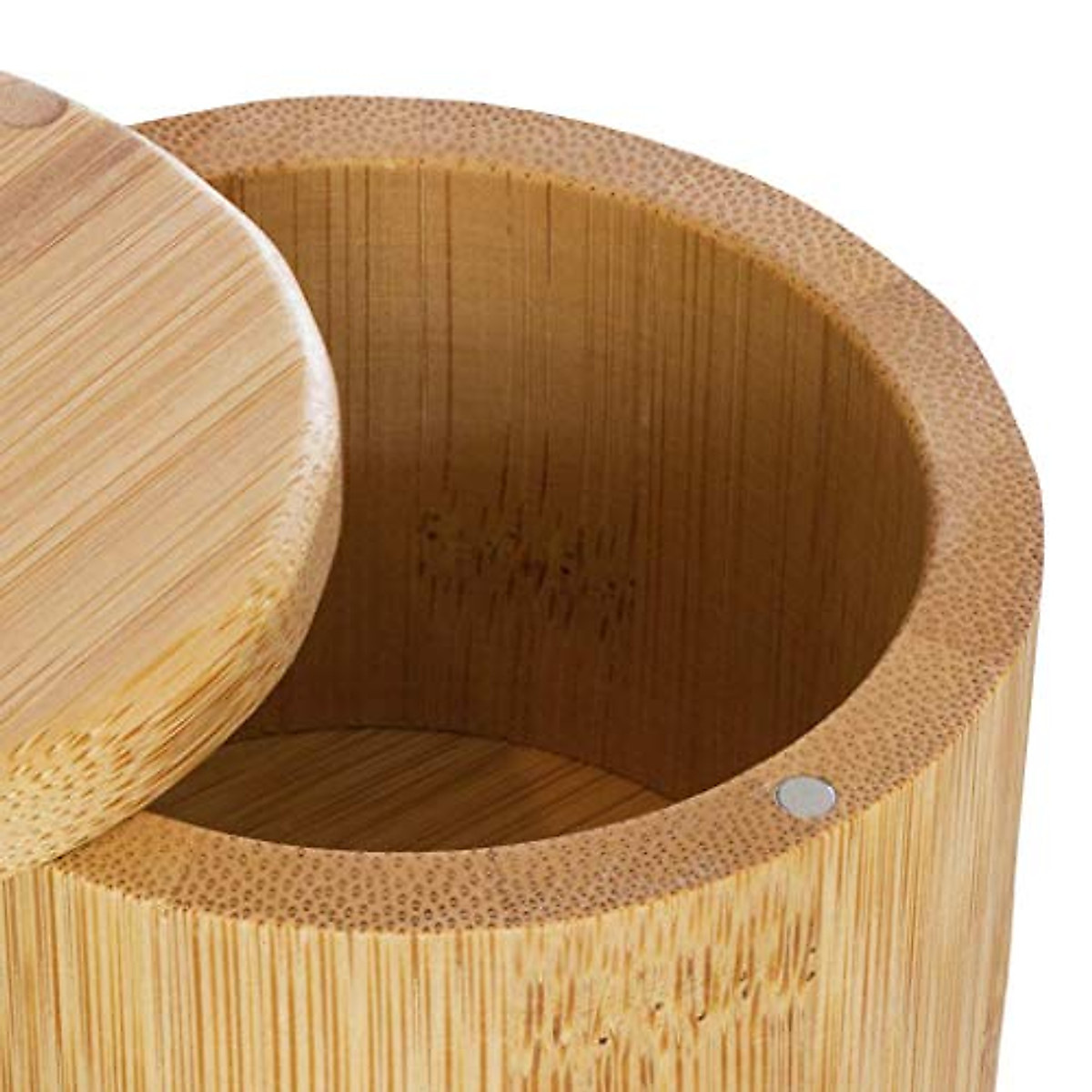Totally Bamboo Salt Cellar Bamboo Storage Box with Magnetic Swivel Lid, 6 Ounce Capacity