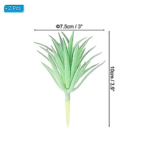 PATIKIL Artificial Succulent Plants, 2 Pack Small Fake Plants Faux Succulents Plant Unpotted for Home Garden Decoration, Green