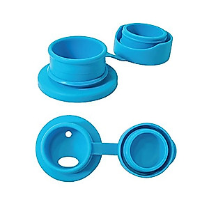 Pura Sport Big Mouth Silicone Sport Top Lid - Plastic-Free, Spill-Leak Proof, Medical-Grade, Fits All Pura Bottle - Aqua