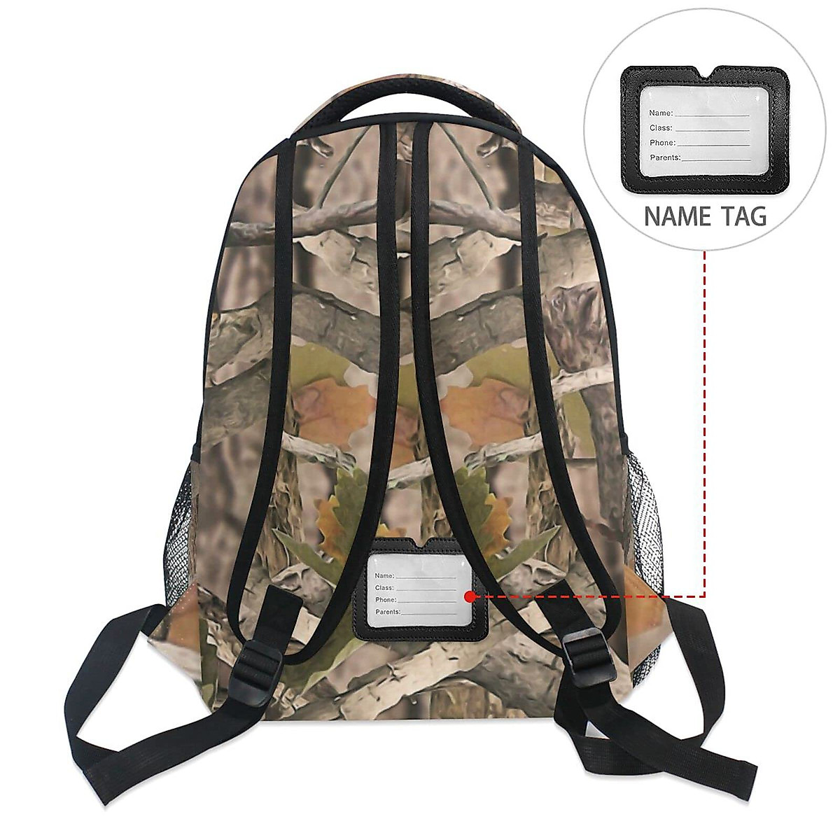 Krafig Forest Camouflage Boys Girls Kids School Camo Backpacks Bookbag, Elementary School Bag Travel Backpack Daypack