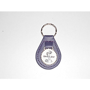 VINTAGE SHELBY GT-350 GT-500 COBRA SNAKE LEATHER KEYCHAIN - PURPLE