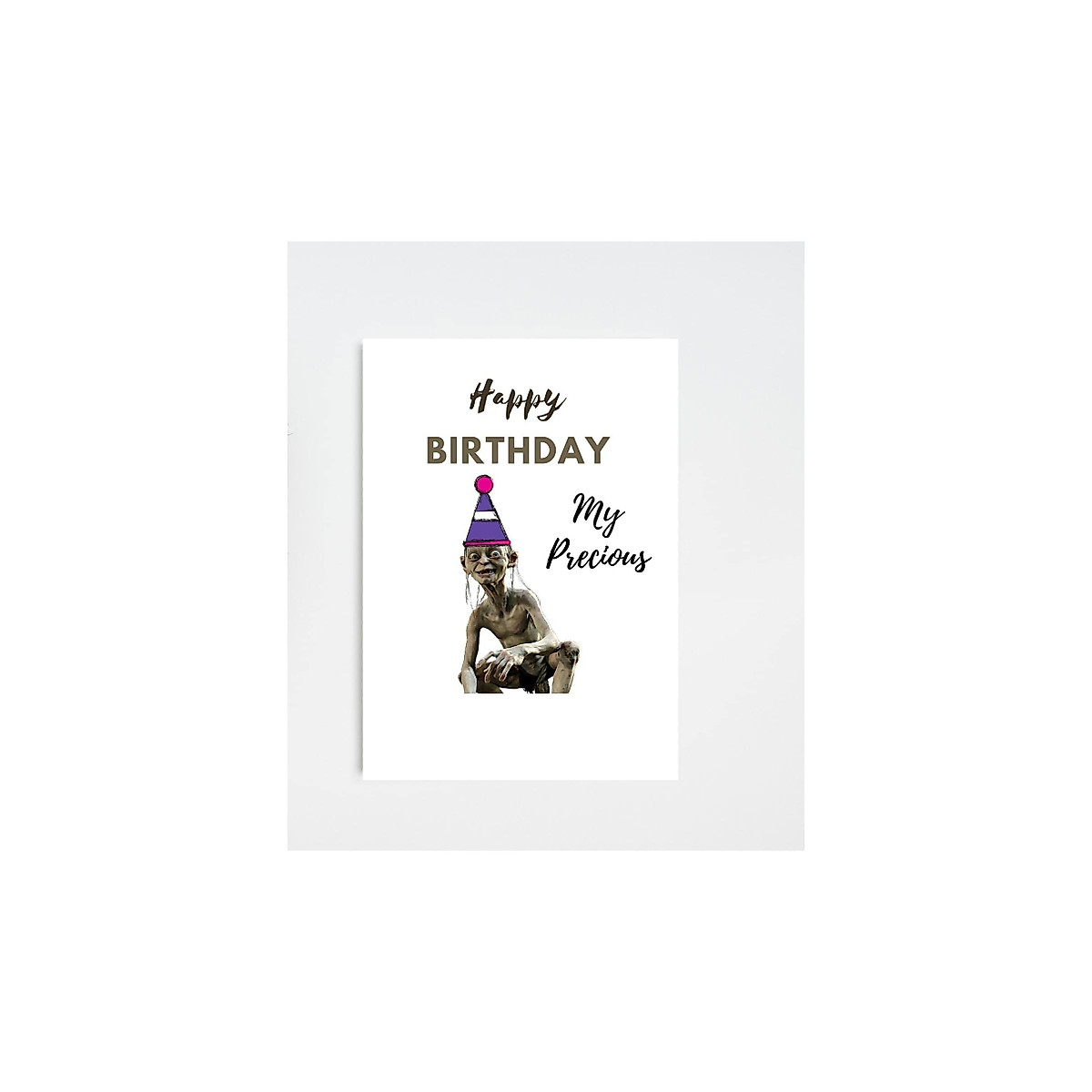 "Happy Birthday My Precious" Gollum Birthday Greeting Card, 7x5 inch Card with Envelope.