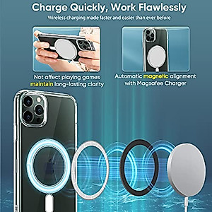HVDI Clear Magnetic Case for iPhone 11 Pro Max with Mag-Safe Wireless Charging,Soft Silicone TPU Bumper Cover,Thin Slim Fit Hard Back Shockproof Anti-Yellow Protective Case for iPhone 11 Pro Max 6.5In