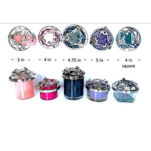 Peek Product Designs Adjustable Candle Topper for Jar Candles - Ocean Design with Coral Reef & Stingrays - Candle Cover Shade Sleeve Lid