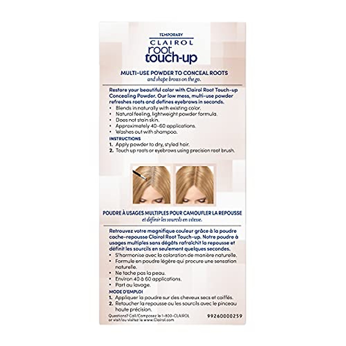 Clairol Root Touch-Up Temporary Concealing Powder, Blonde Hair Color, 1 Count (Pack of 2)
